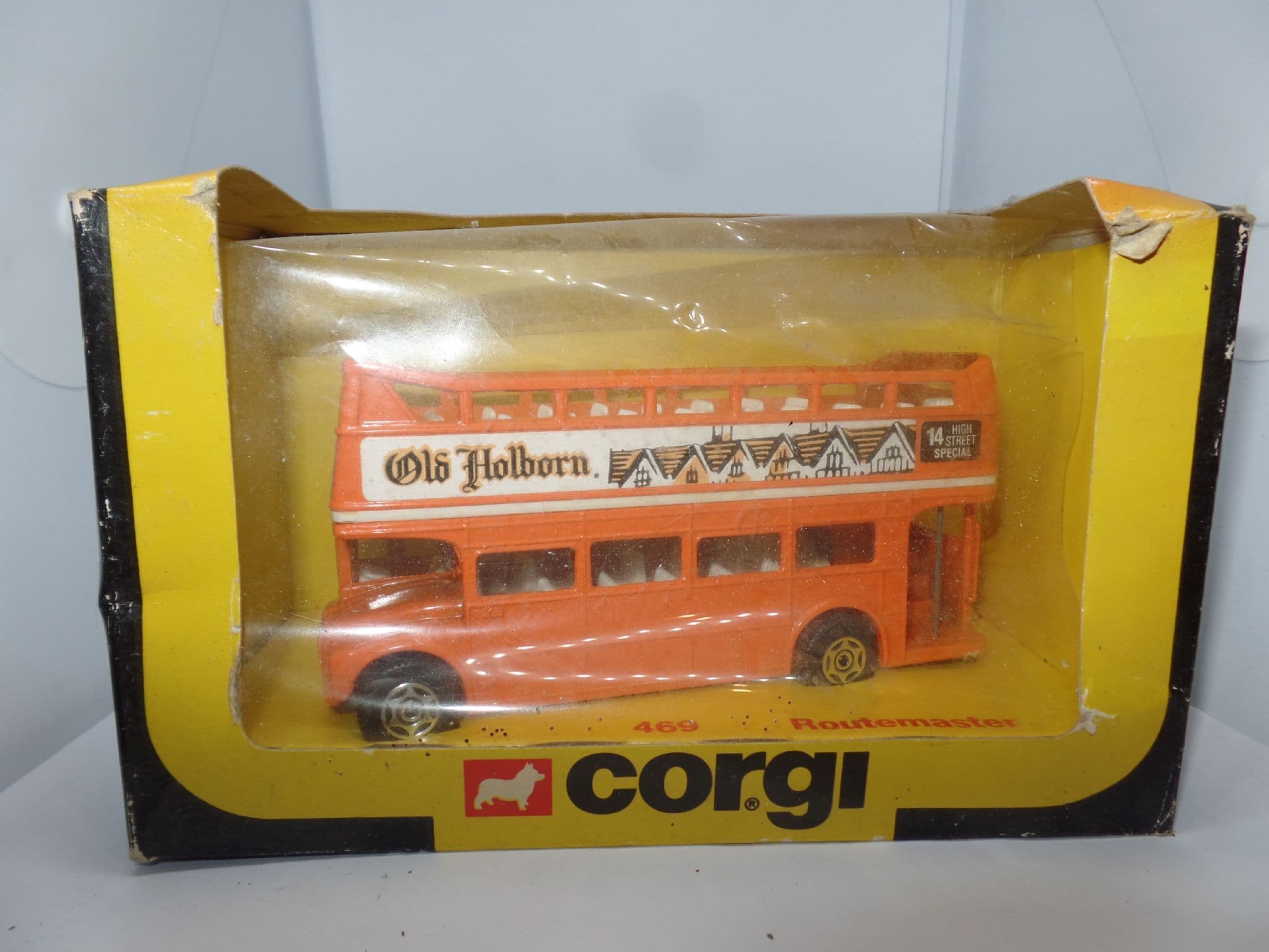 Corgi 469 1/64 London Routemaster Bus Open Top Old Holborn Tobacco Worn Box