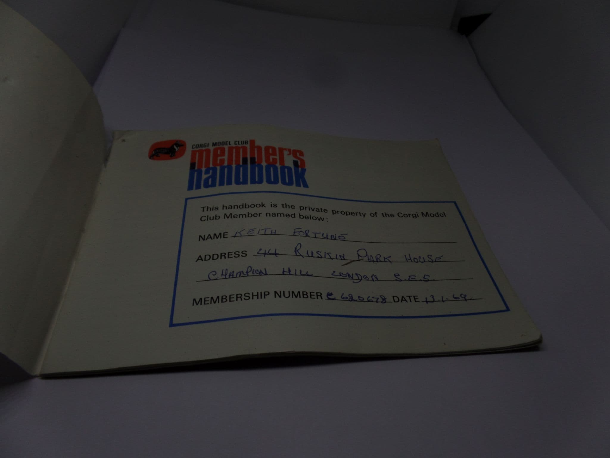 CORGI Model Club Members Handbook 10th Aniv Edition 1967