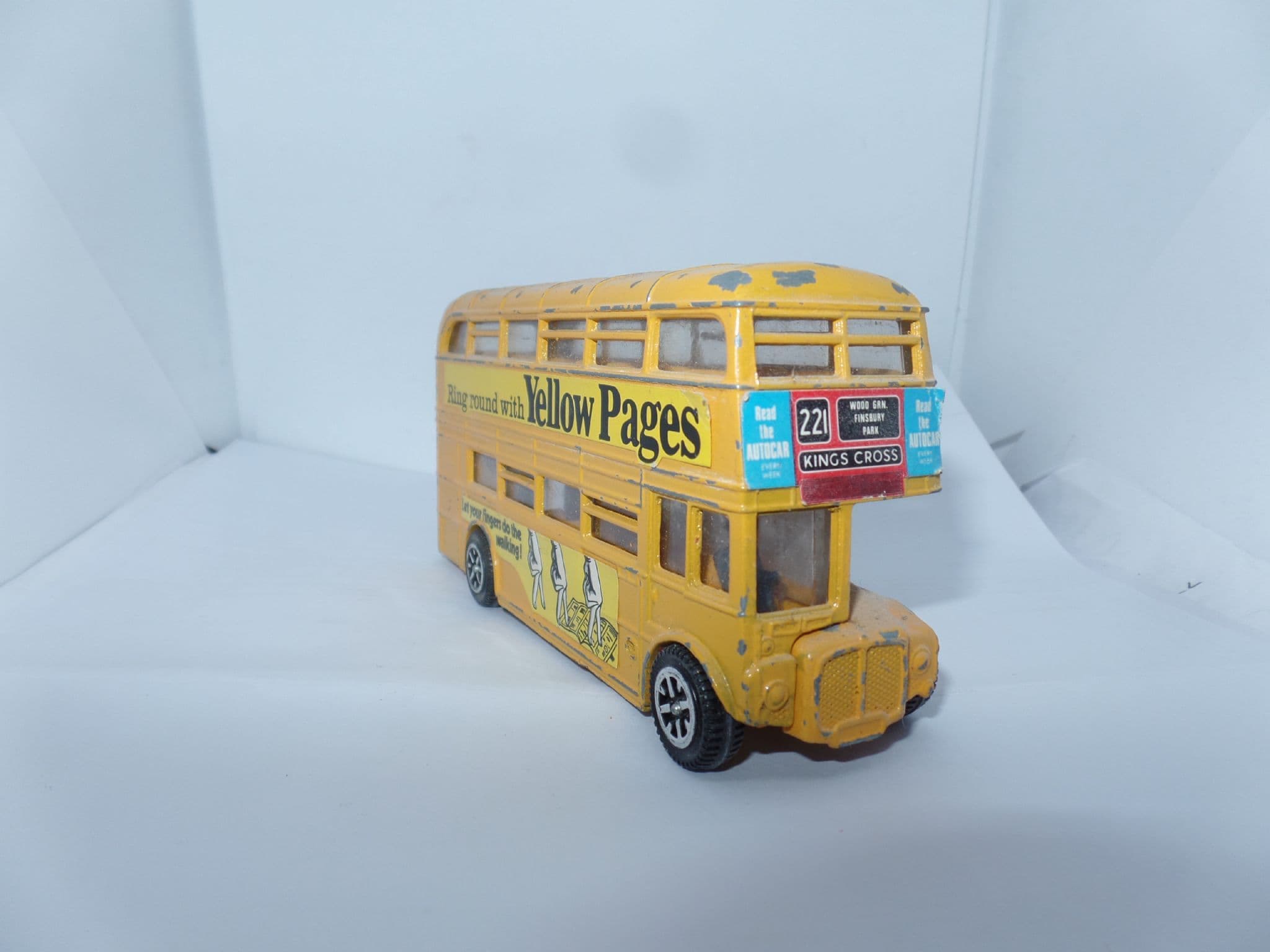 Dinky 289 Routemaster Bus Code 3 Yellow Pages 221 Kings Cross Driver ...