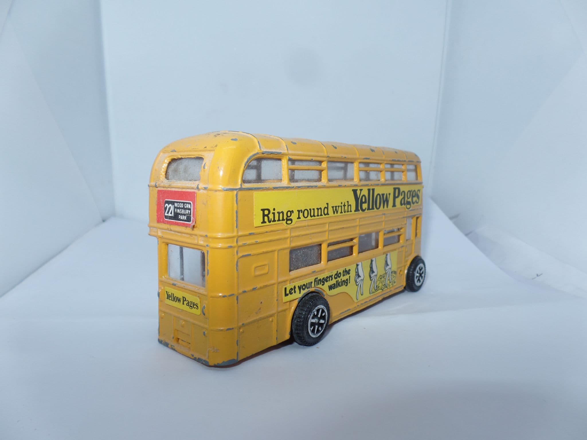 Dinky 289 Routemaster Bus Code 3 Yellow Pages 221 Kings Cross Driver ...