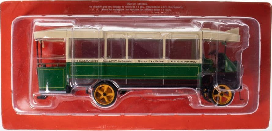 IXO Hachette PD107 1/43 Scale SCHNEIDER H 1916 France Bus Coach Early Paris