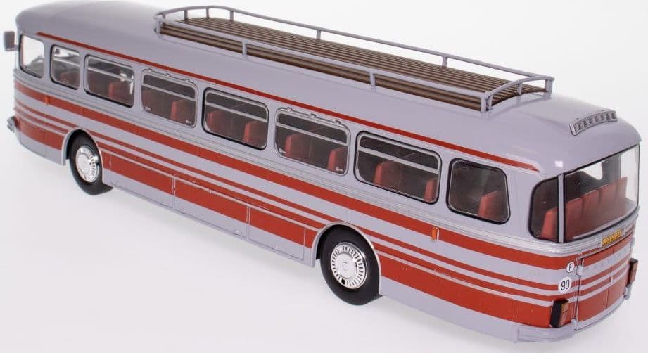IXO Hachette PD118 1/43 Scale Saviem S53M 1972 France Bus Coach Red Stripes