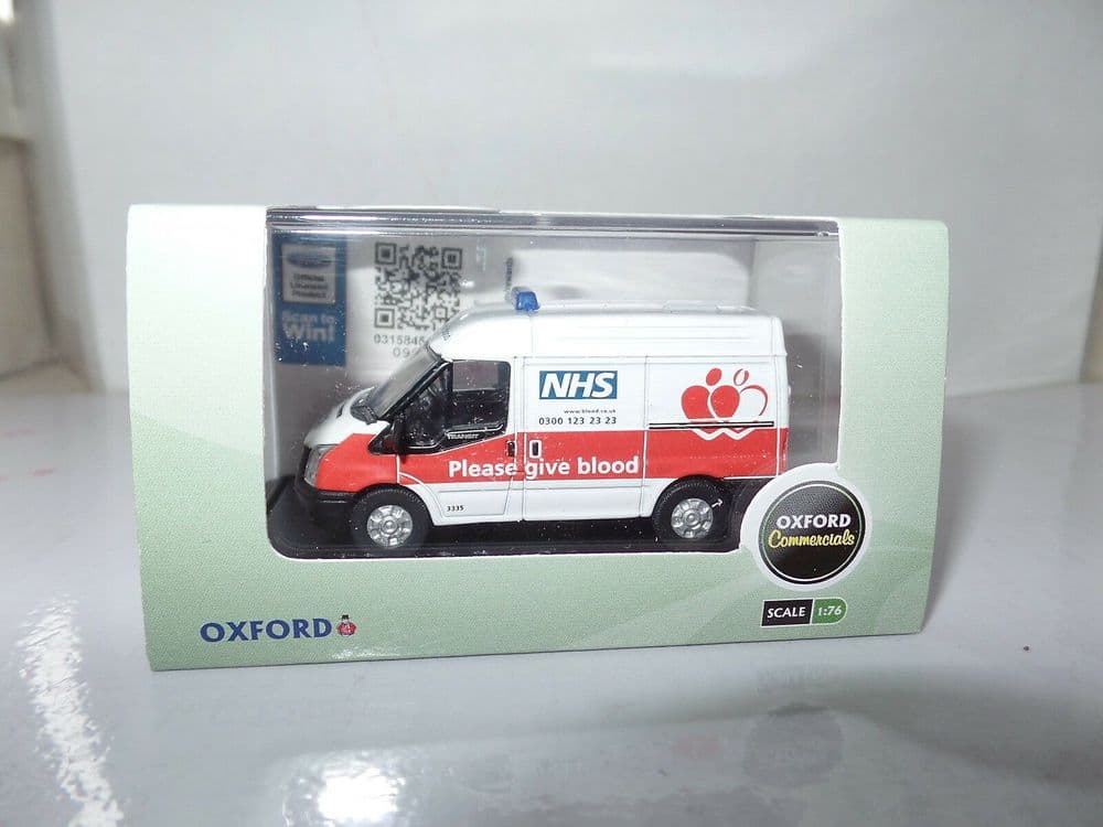 Oxford 76FT008 FT008 1/76 OO Ford Transit SWB Medium Top Van NHS Blood ...