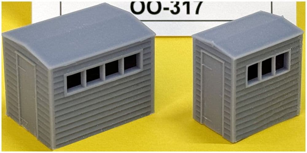 Unit Models OO-317 1/76 OO Scale 2 Garden Sheds 8ft x 6ft & 4ft x 6ft ...