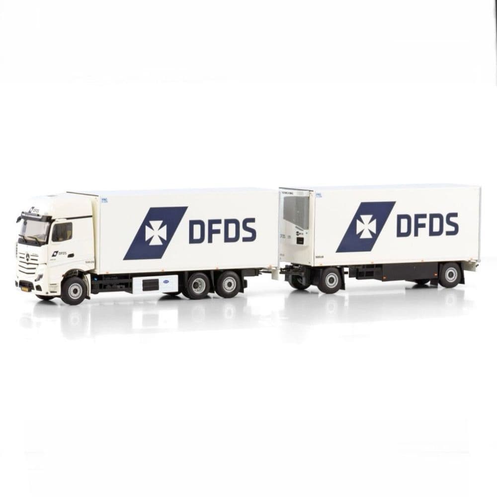 WSI DFDS Mercedes Actros MP5 Giga Space Rigid Frigde Truck with Drawbar ...