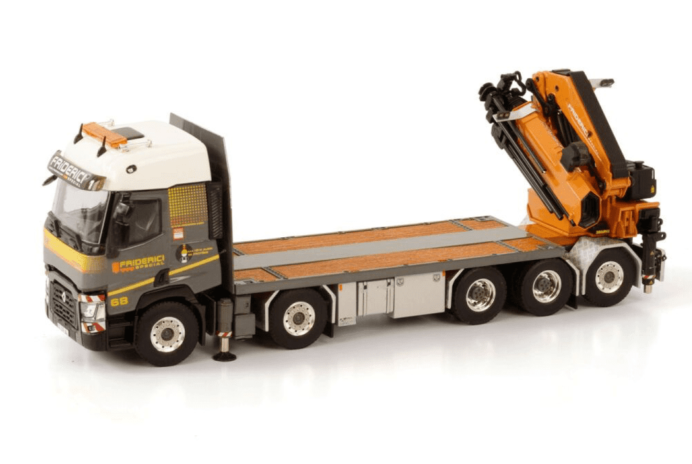 WSI Friderici Renault T Range 10x4 Rigid Flatbed Truck Fassi 100 Jib