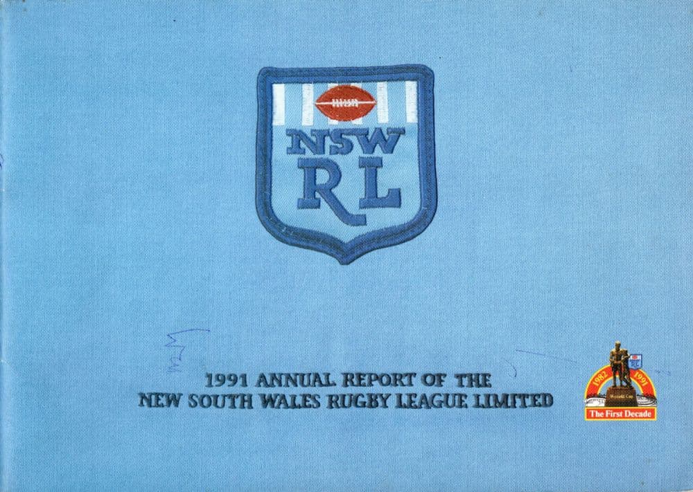 NSW RUGBY LEAGUE ANNUAL REPORT 1991