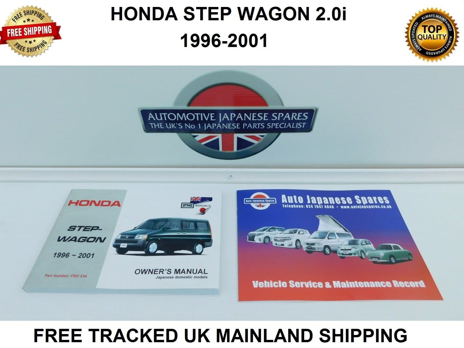 HONDA STEPWAGON 96-01 OWNERS MANUAL/HANDBOOK & FREE SERVICE BOOKLET