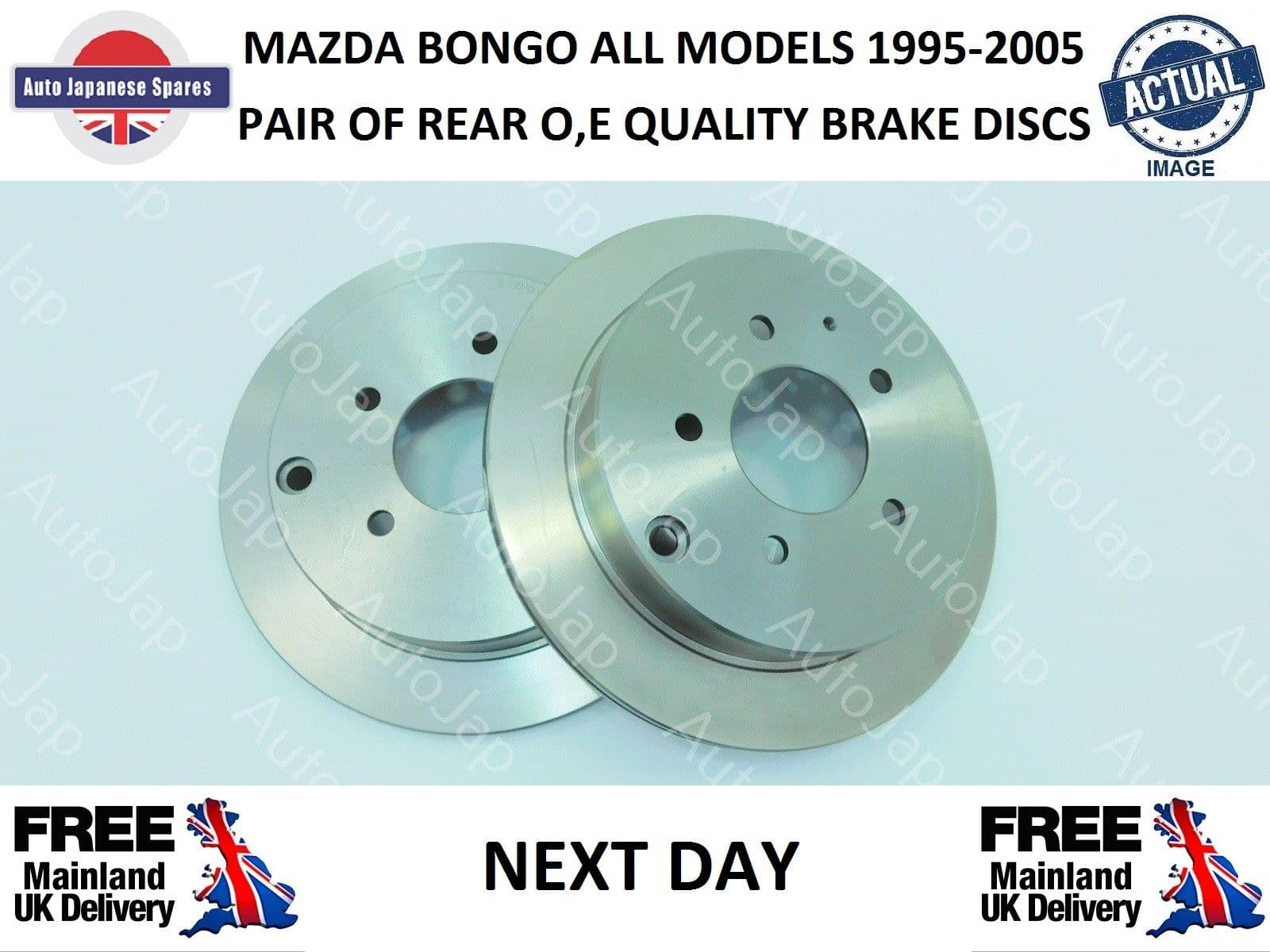 MAZDA BONGO 1995 - 2006 ALL MODELS REAR BRAKE DISCS