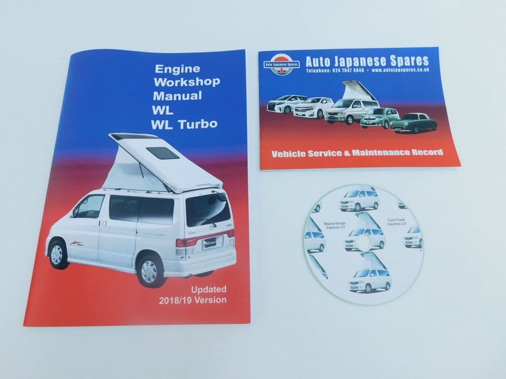 MAZDA BONGO 2 5TD ENGINE WORKSHOP MANUAL CD & SERVICE RECORD BOOKLET