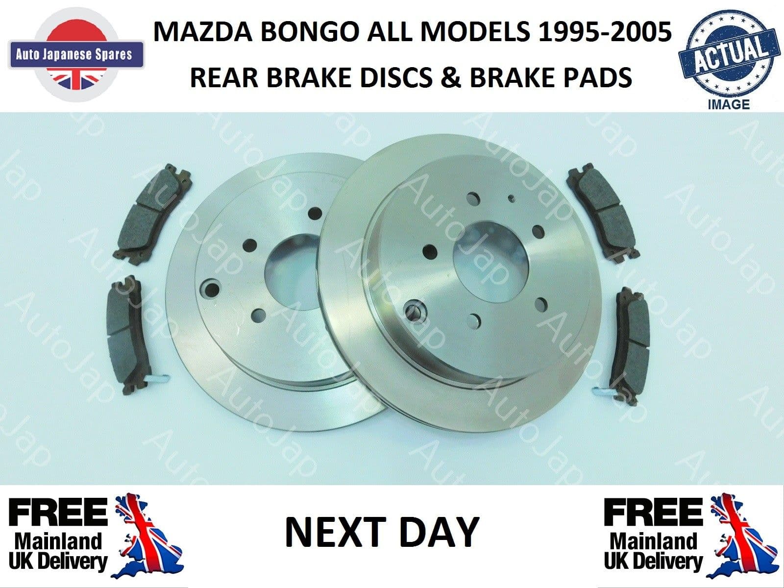 MAZDA BONGO ALL MODELS REAR BRAKE DISCS & PAD
