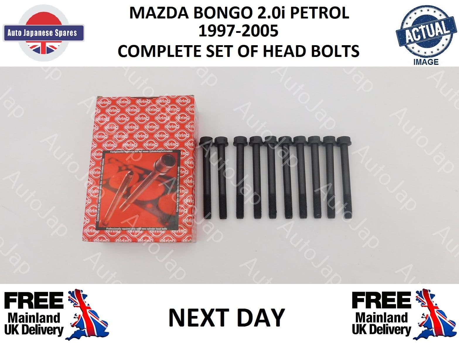 MAZDA BONGO / FORD FREDA 2 0 PETROL COMPLETE SET OF HEAD BOLTS