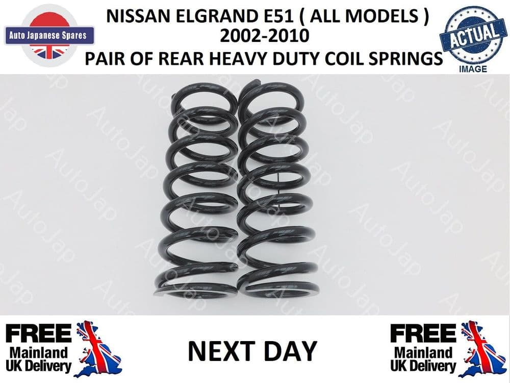 NISSAN ELGRAND E51 PAIR OF HEAVY DUTY REAR COIL SPRINGS