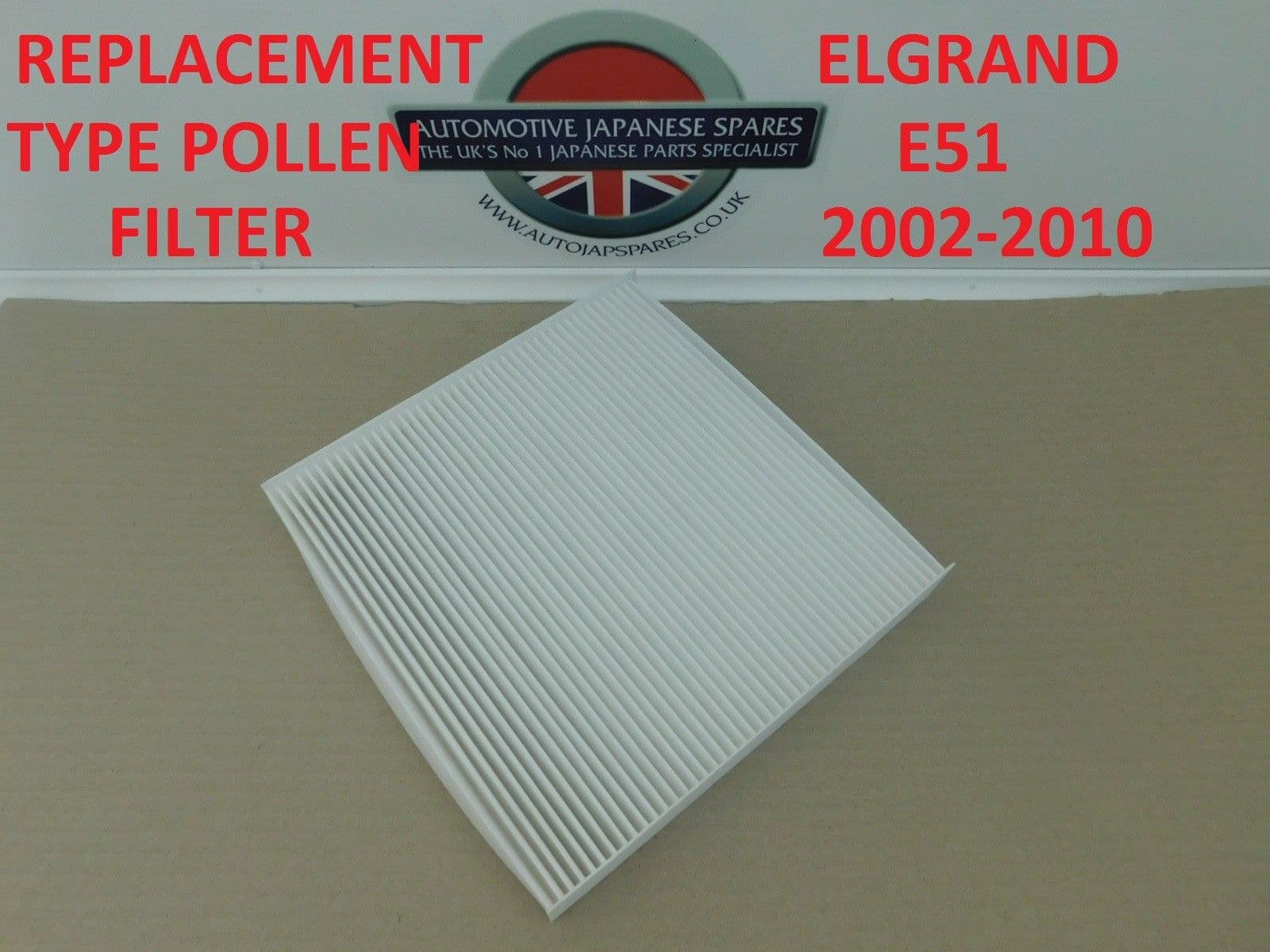 NISSAN ELGRAND E51 POLLEN FILTER NON-ION TYPE