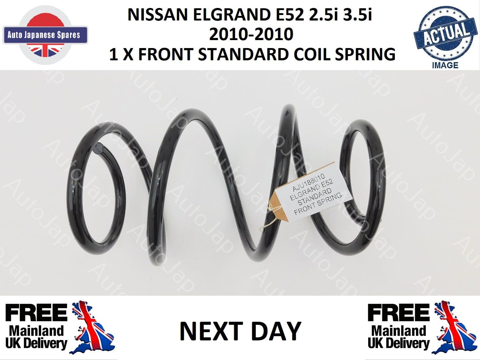 NISSAN ELGRAND E52 2010-2020 FRONT STANDARD COIL SPRING X 1
