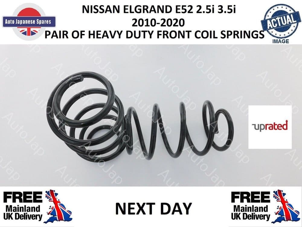 NISSAN ELGRAND E52 2010-2020 PAIR OF UPRATED FRONT COIL SPRINGS
