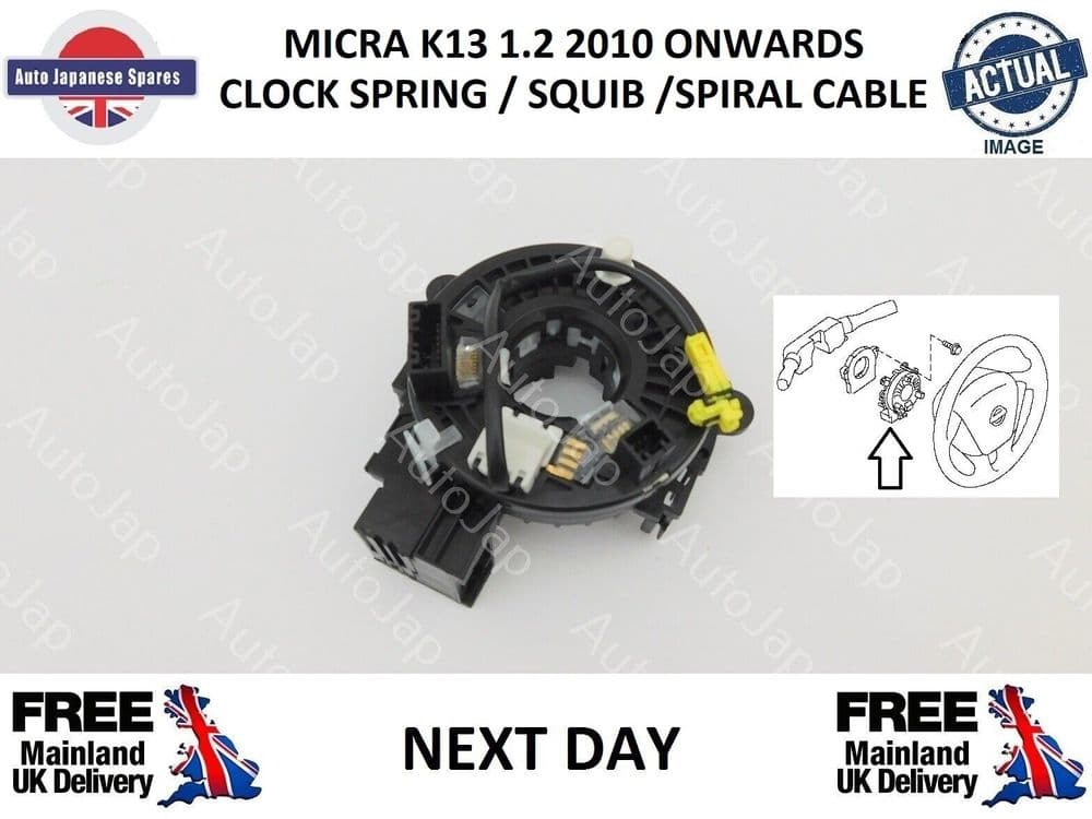 NISSAN MICRA 1 2i K13 2010 ONWARDS CLOCK SPRING SQUIB SPIRAL CABLE