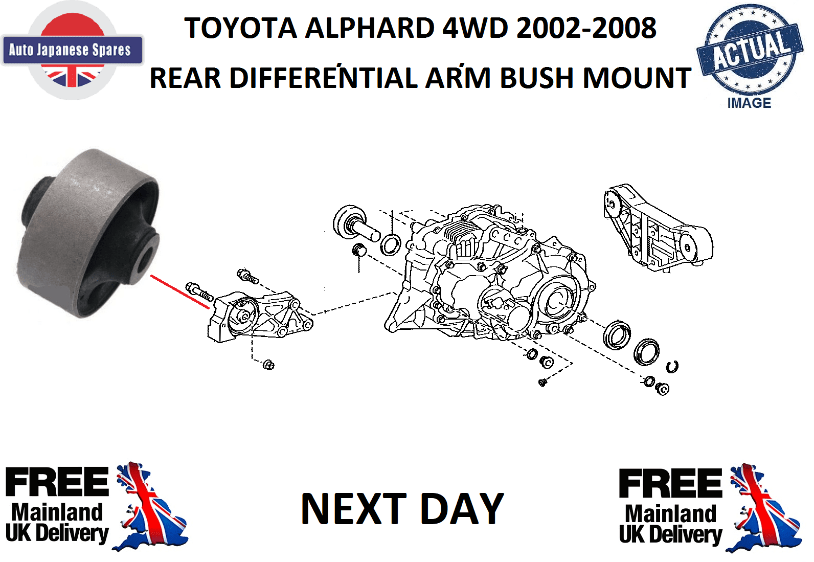 TOYOTA ALPHARD 4WD 2002 - 2008 REAR DIFFERENTIAL ARM BUSH / MOUNT
