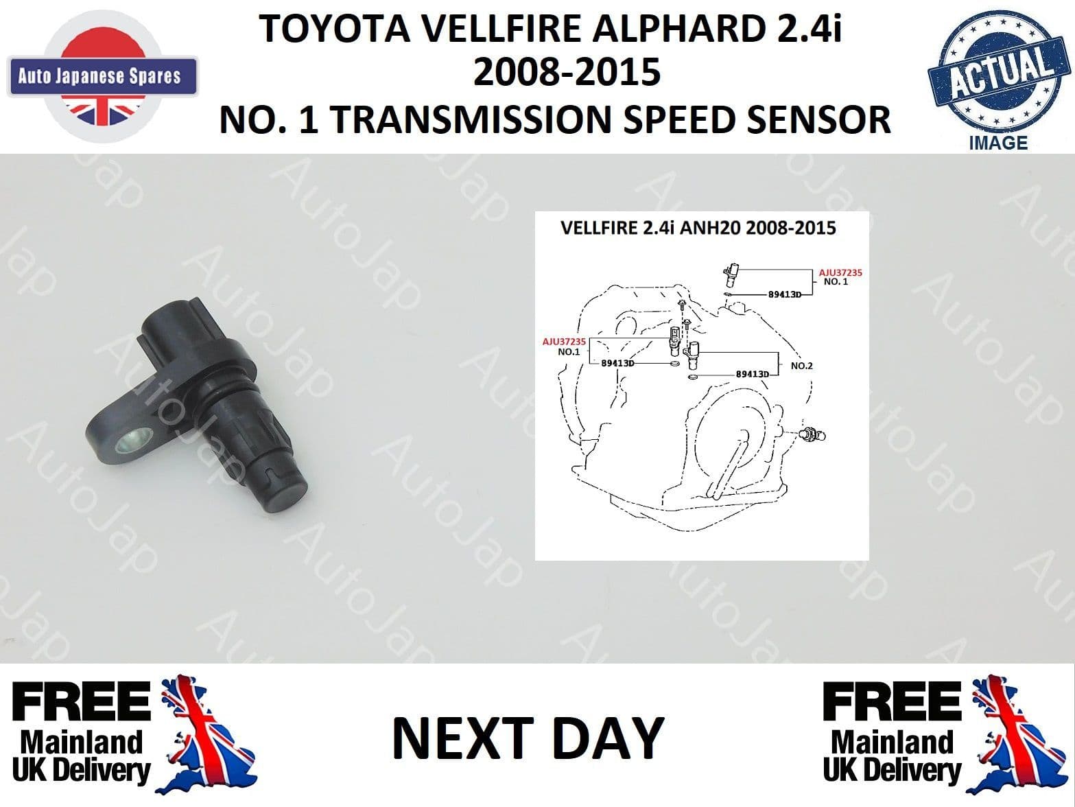 TOYOTA VELLFIRE ALPHARD 2 4i ANH20 NO 1 TRANSMISSION SPEED SENSOR X 1