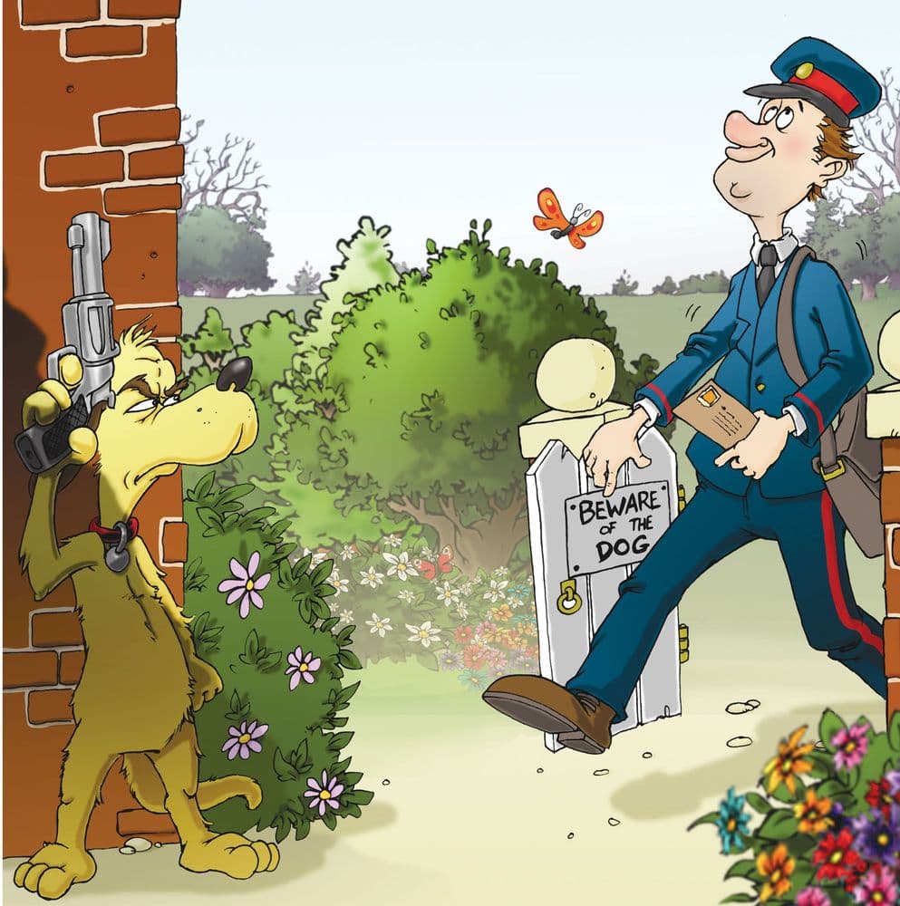 fra14 - Funny Postman and Dog Card