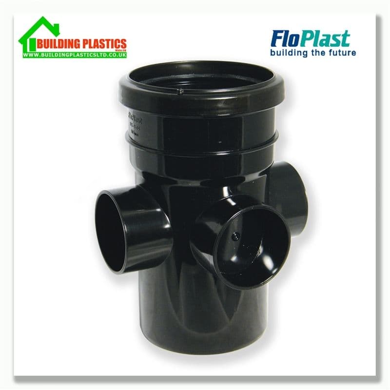 110mm BOSS PIPE SOCKET/SPIGOT BLACK | Building Plastics Tele 0333 050 0585