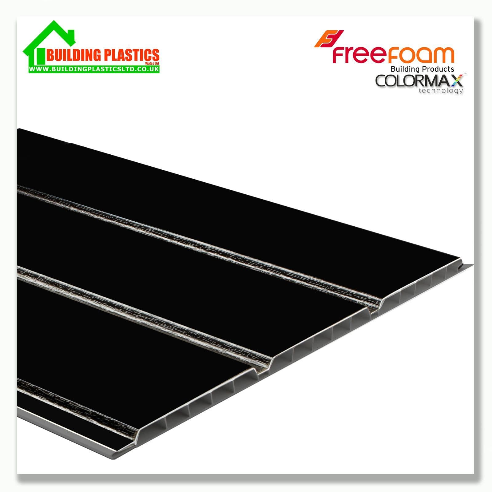 300mm Hollow Cladding/Soffit Board 5m Black | Building Plastics Tele ...