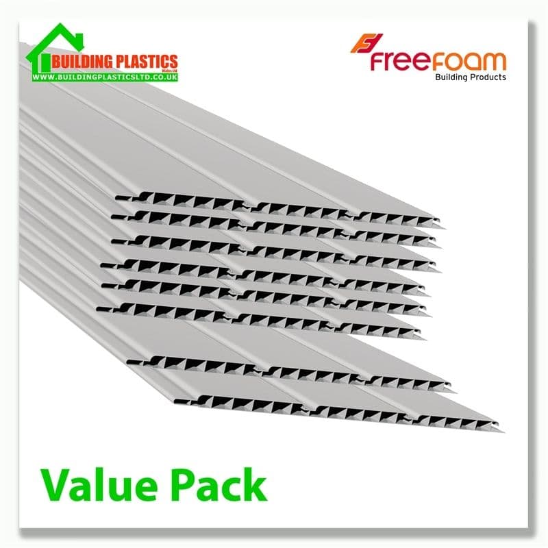 300mm Hollow Cladding/Soffit Boards Value Pack of 8 x 2.5m White ...