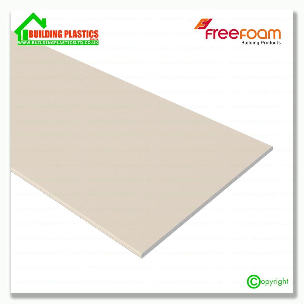 300mm Soffit and Flat Board 10mm x 5m Cream Woodgrain | Building ...