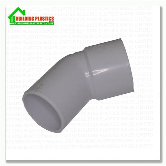 45 Degree Conversion Bend 40mm ABS Solvent Weld Waste White | Building ...