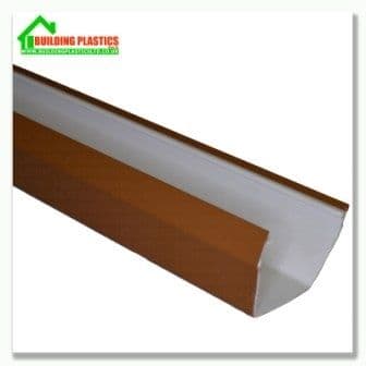 4m 114mm Square Line Gutter Caramel | Building Plastics Tele 0333 050 0585