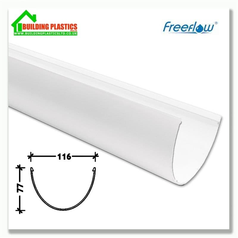 4m High Capacity Gutter White | Building Plastics Tele 0333 050 0585