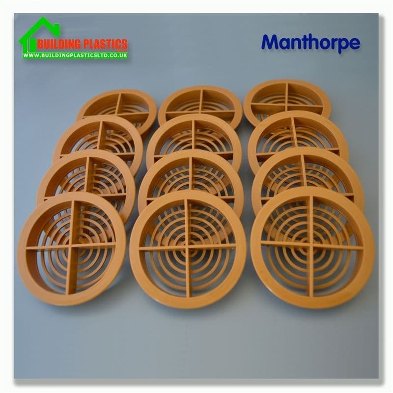Circular Soffit Disc Vent Caramel (Pack of 12) | Building Plastics Tele ...