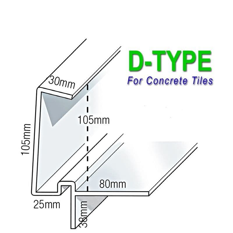 Continuous Dry Verge D-Type 5m Black | Building Plastics Tele 0333 050 0585