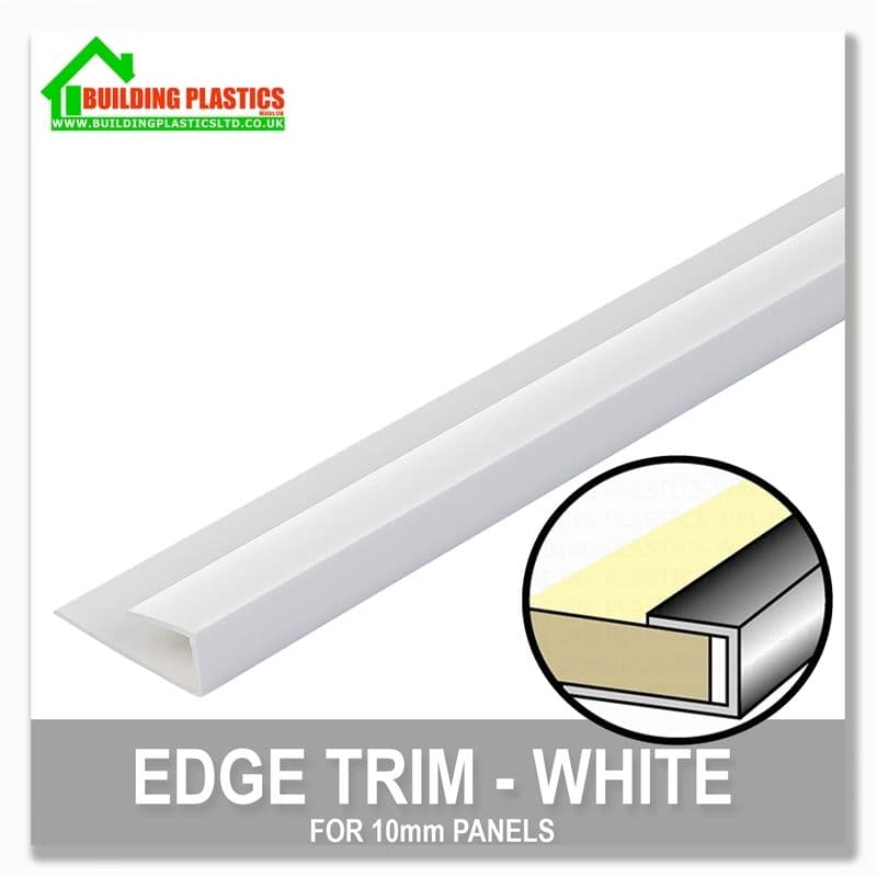 Edge Finishing PVC Trim White 2.4m (for 10mm Panels) | Building ...