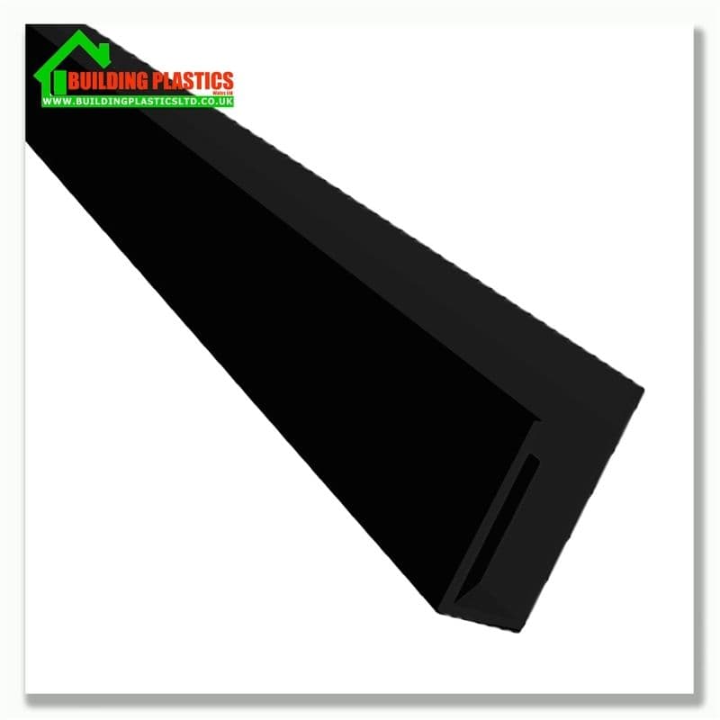 Edge Finishing Trim (J Trim) 2 Lengths x 2.5m 2.5m Black | Building ...