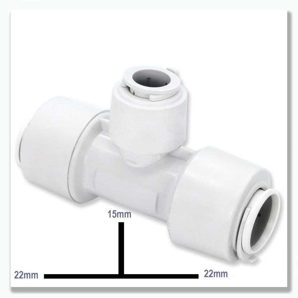 Flofit Push Fit Reducing Tee 22mm x 22mm x 15mm
