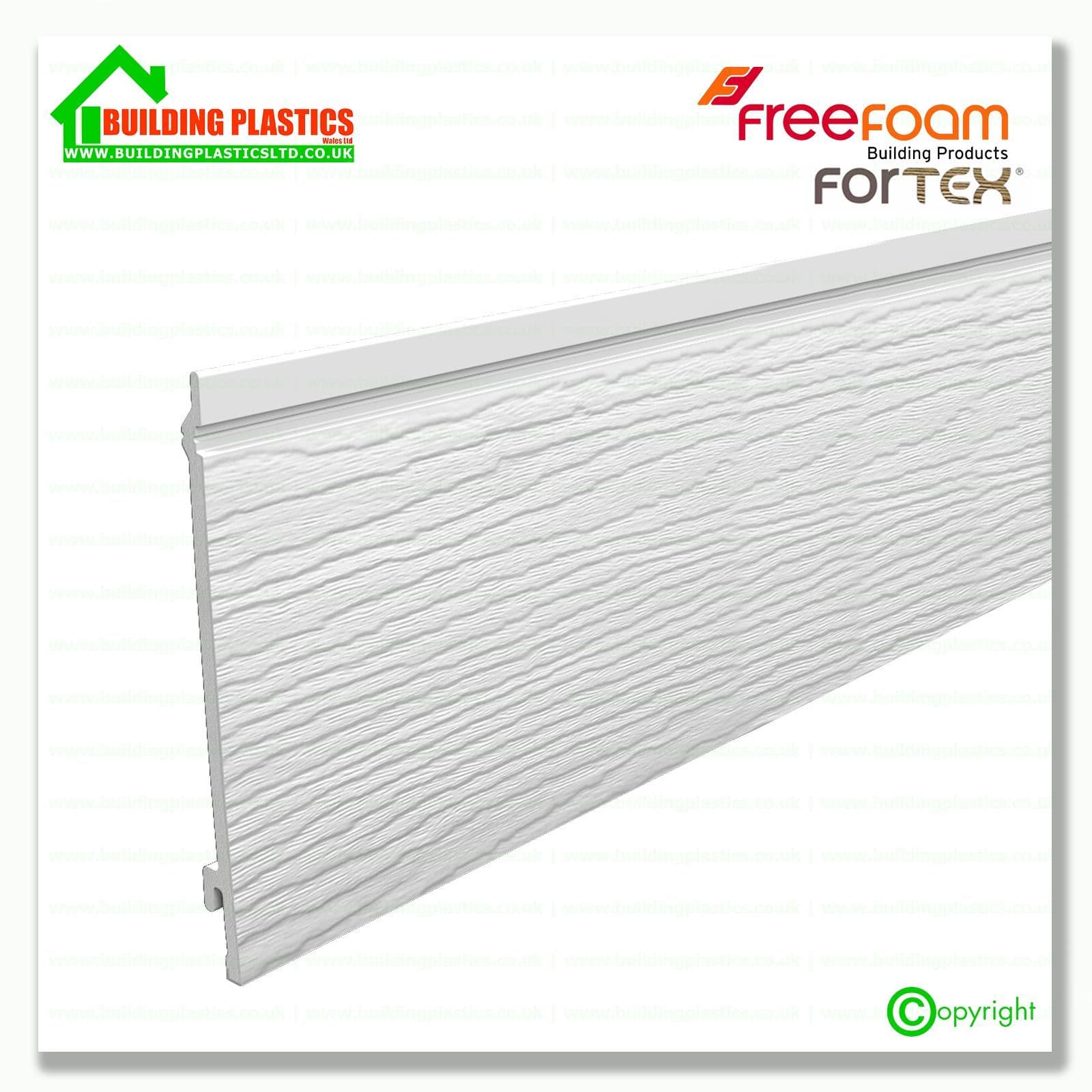 Fortex 170mm Weatherboard 2.5m | White | Building Plastics Tele 01495 ...