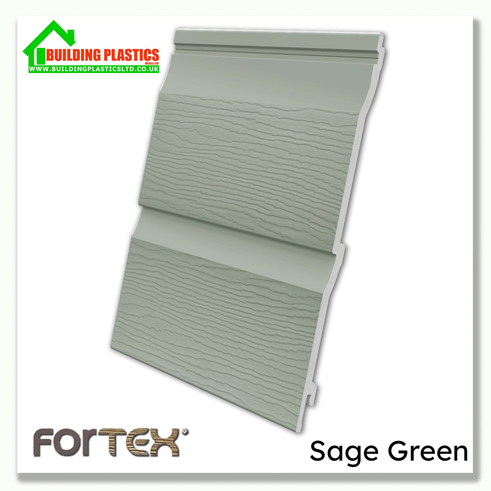 Fortex 333mm Double Shiplap 5m | Sage Green | Building Plastics Tele ...