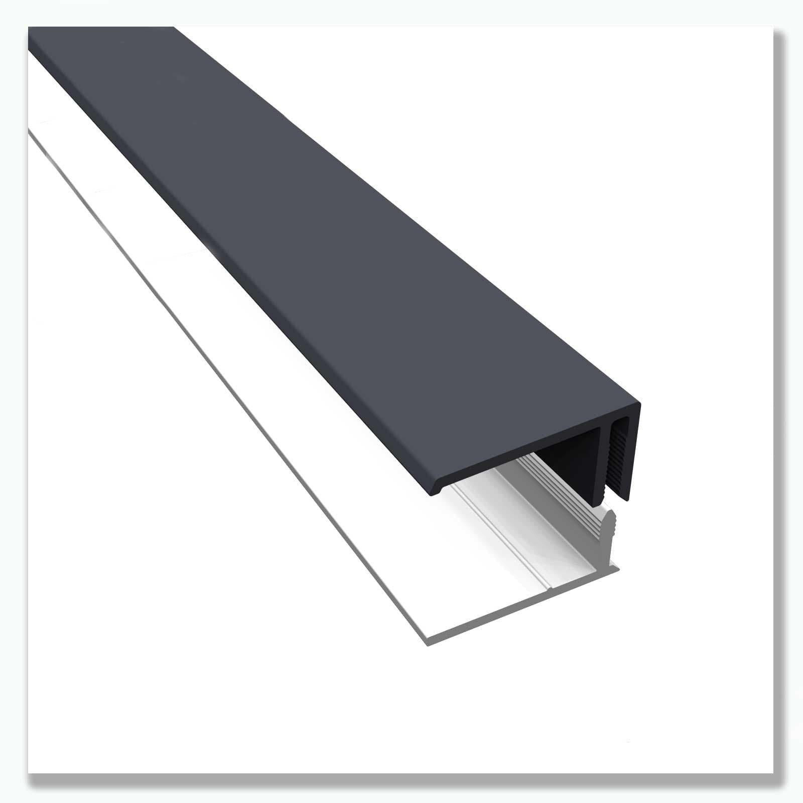 Fortex Two Part Edge Trim 3m | Slate Grey | Building Plastics Tele ...
