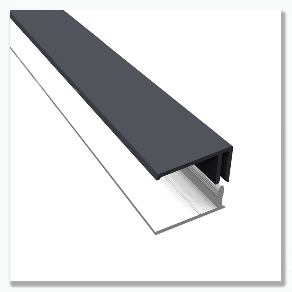 Fortex Two Part Edge Trim 3m | Slate Grey | Building Plastics Tele ...