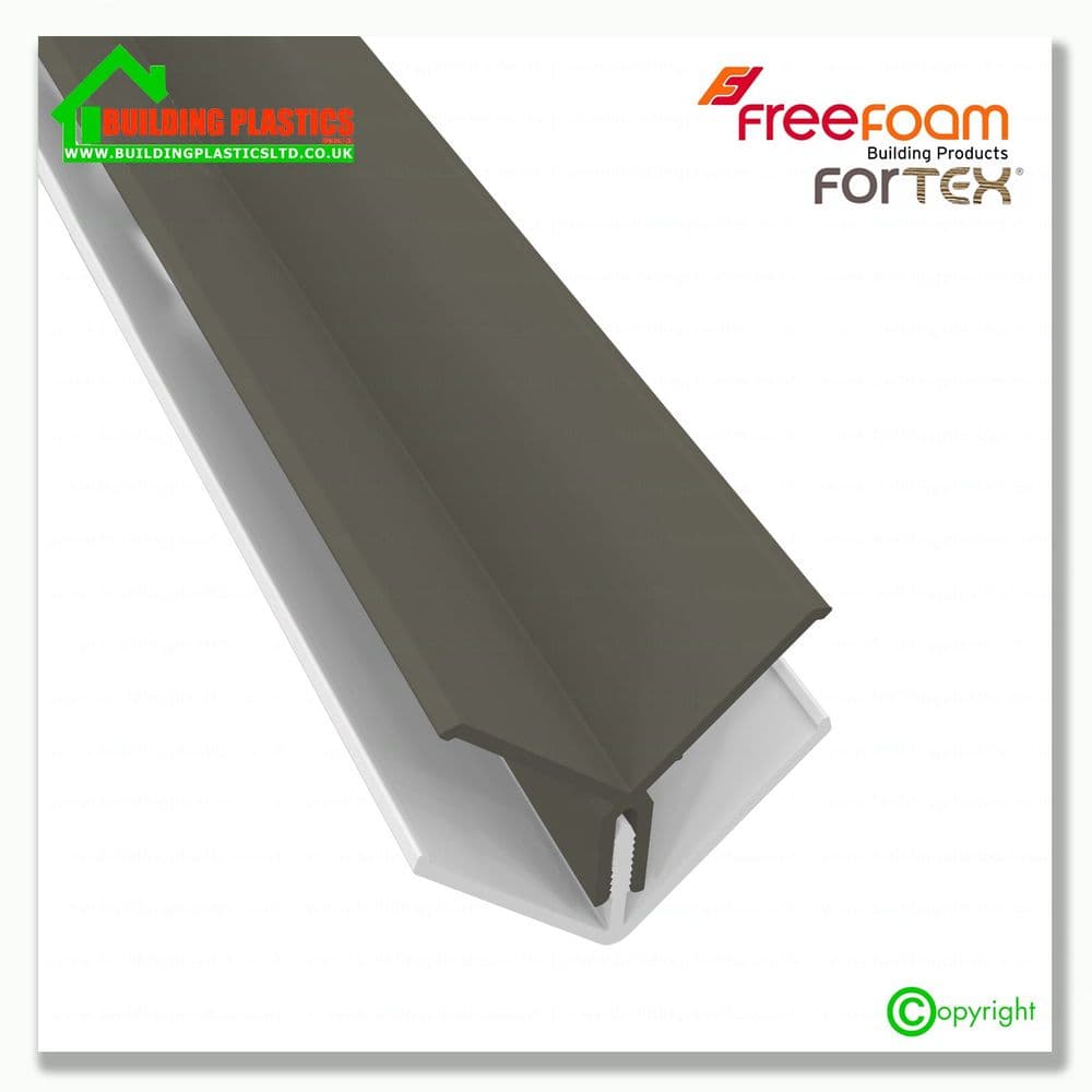 Fortex Two Part Internal Corner 3m | Quartz Grey | Building Plastics ...