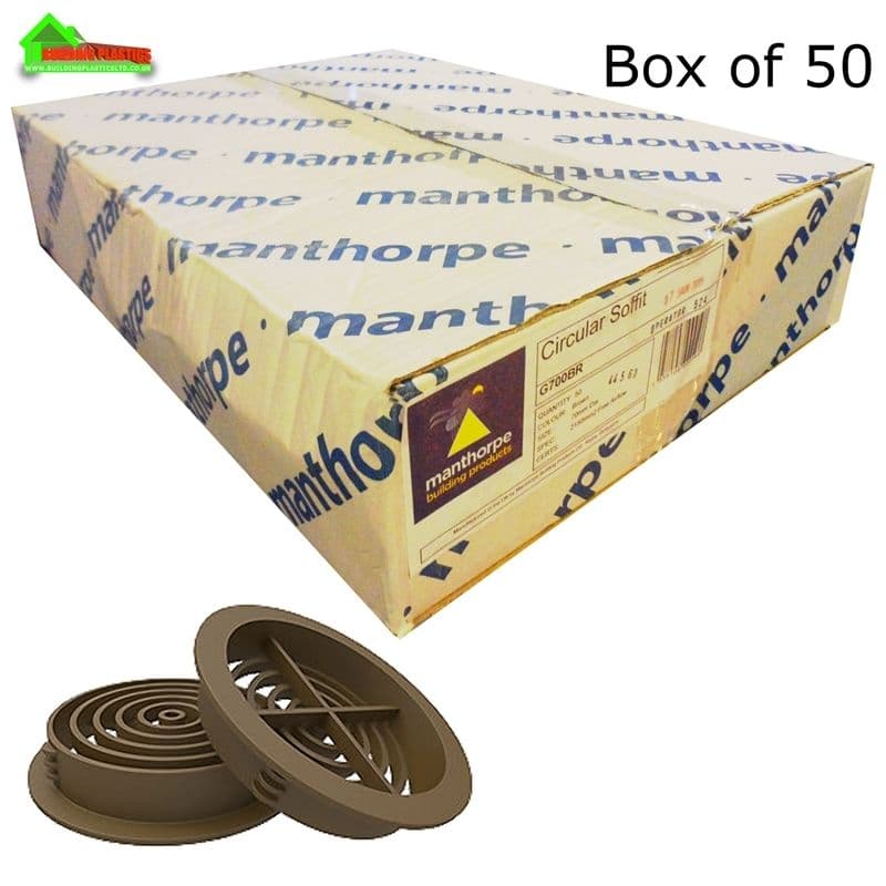 Manthorpe Circular Vents Brown Box of 50 | Building Plastics Tele 0333 ...