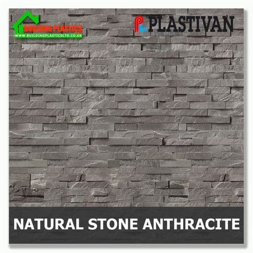 Natural Stone Anthracite 3D Wall Panels - 4No x 250mm x 2.6m (Matt ...