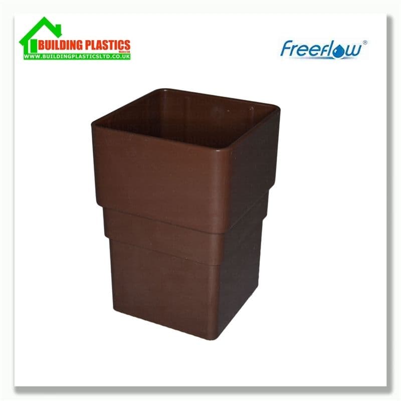 Pipe Socket 65mm Square Downpipe Brown | Building Plastics Tele 0333 ...