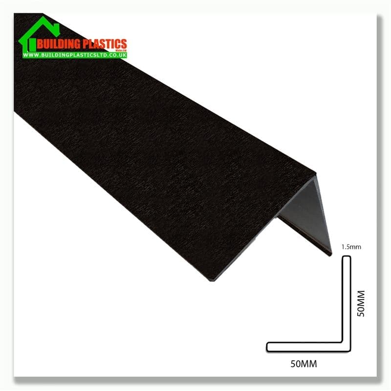 PVC Rigid Angle 50mm x 50mm x 2.5m Blackash x 2 Lengths | Building ...