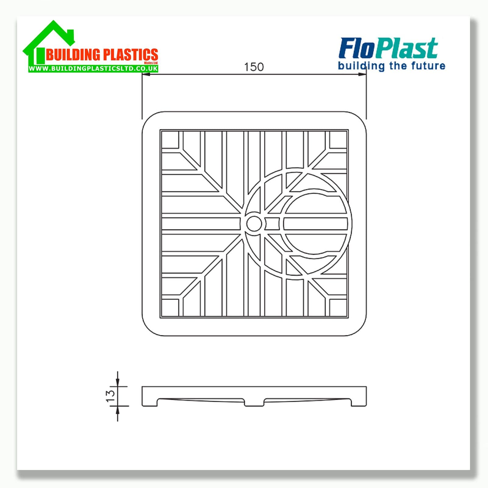 SQUARE HOPPER & GRID 110mm U/G SYSTEM | Building Plastics Tele 0333 050 ...