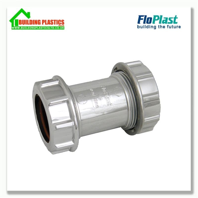 Straight Coupling 32mm Compression Waste Chrome Effect | Building ...
