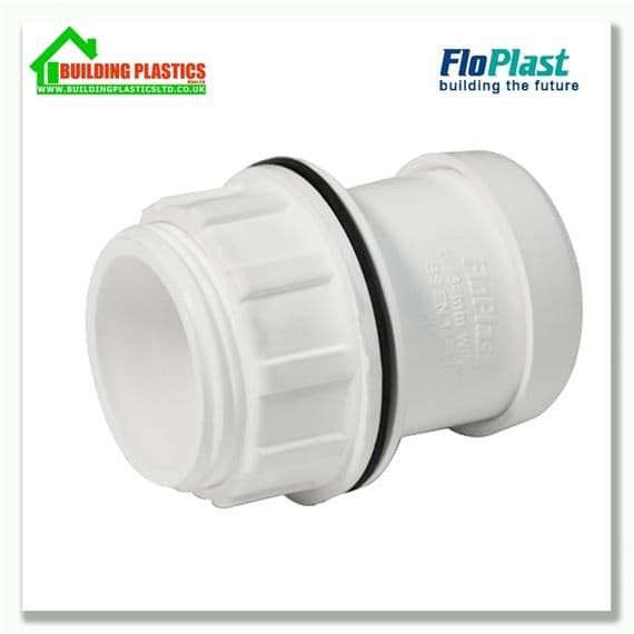 Tank Connector 40mm Push-Fit Waste System White | Building Plastics ...