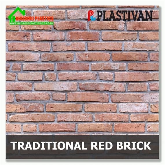 Traditional Red Brick 3D Wall Panels - 4No x 250mm x 2.6m (Matt Finish ...