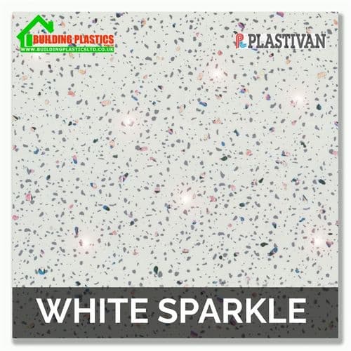 White Sparkle Cladding Panel - 4No x 250mm x 2.6m | Plastivan ...